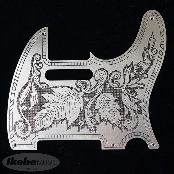 B，W&R Custom Engraved Aluminium Pickguard TL用 Leaves BLK 【特注品】 【受注生産品 ...
