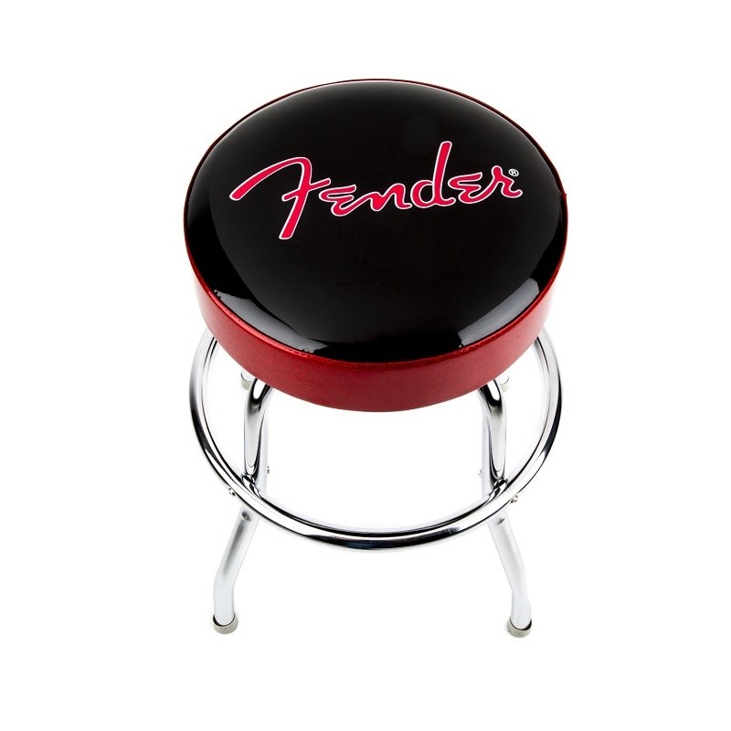 Fender USA Fender Red Sparkle Logo Barstool， Black and Red Sparkle 24 ...