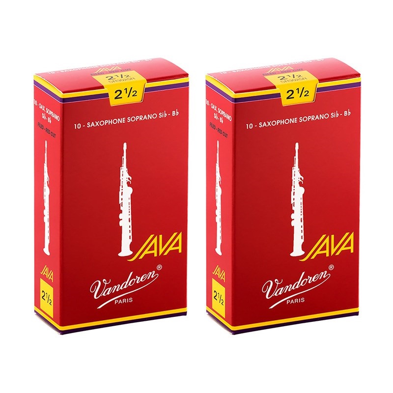 VANDOREN 【2個セット】《硬さ：2-1/2》ソプラノサックス用リード バンドレン JAVA (ジャバ) ファイルド レッドカット 【宅配便発送】【正規輸入品】 ｜イケベ楽器店オンラインストア