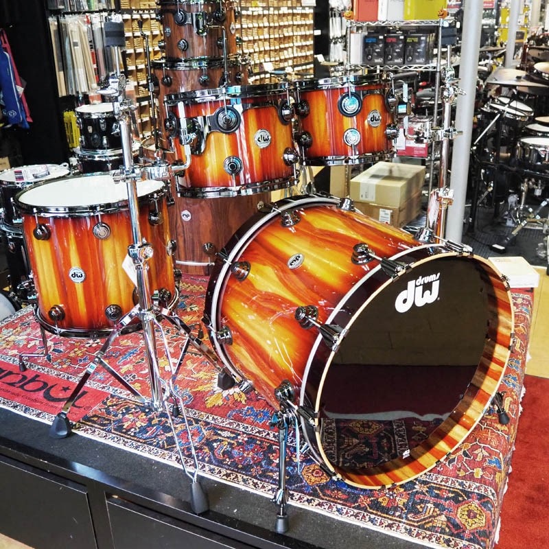 dw Collector's Hybrid Shell PurpleCore/Maple 4pc Drum Kit [BD22，FT16 ...