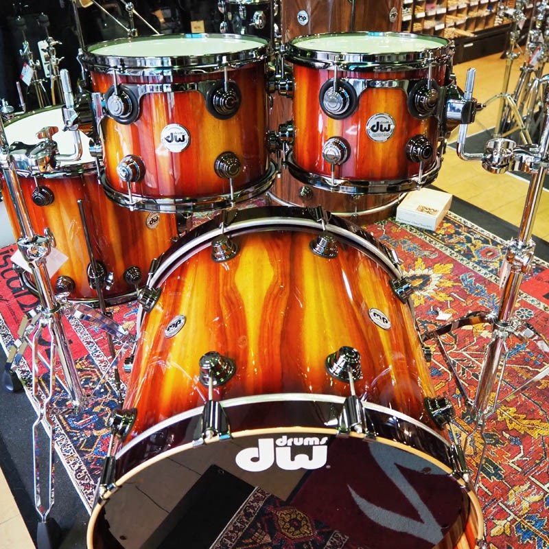 dw Collector's Hybrid Shell PurpleCore/Maple 4pc Drum Kit [BD22，FT16 ...